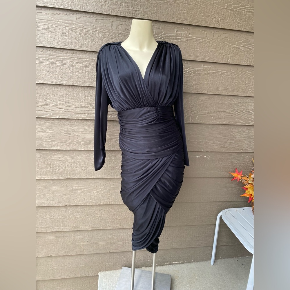 Vintage Susan Roselli For Vijack 70s Black Slinky Dra… - Gem